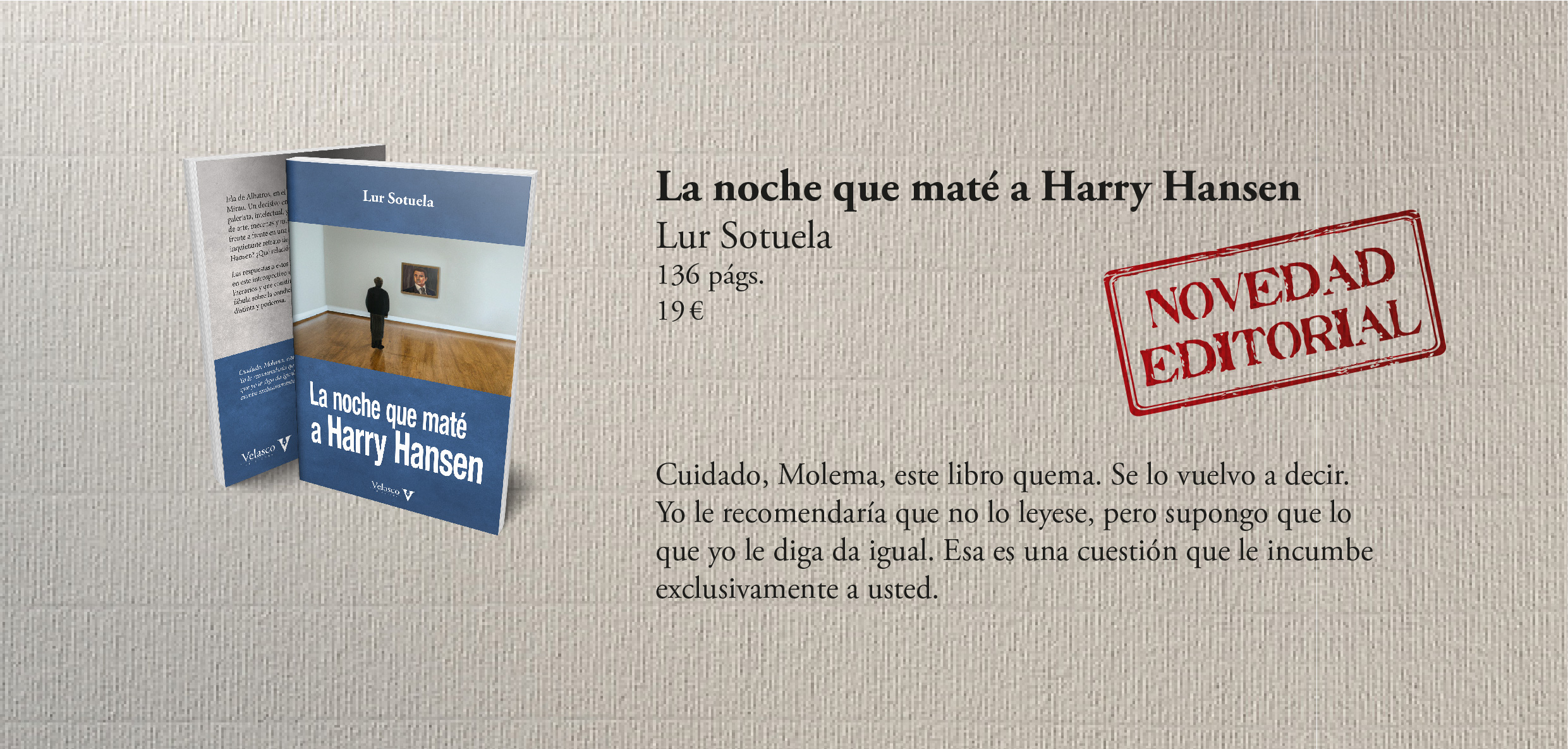 La noche que maté a Harry Hansen – Velasco Ediciones